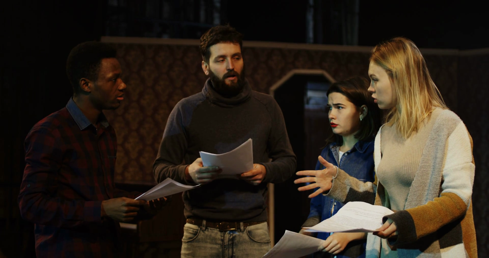 Medium Shot Of Actors Actresses Arguing Stock Footage SBV-330429016 ...