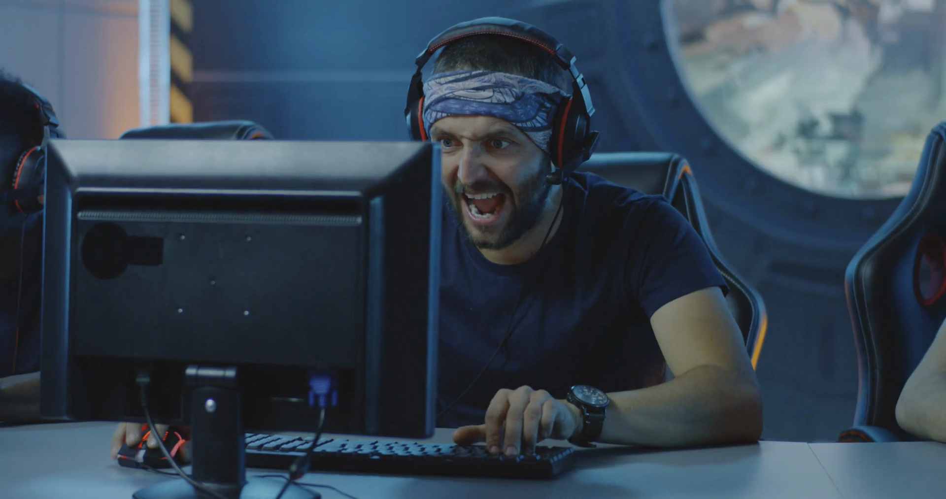 Medium Shot Of Angry Gamer Destroying Stock Footage SBV 337778124