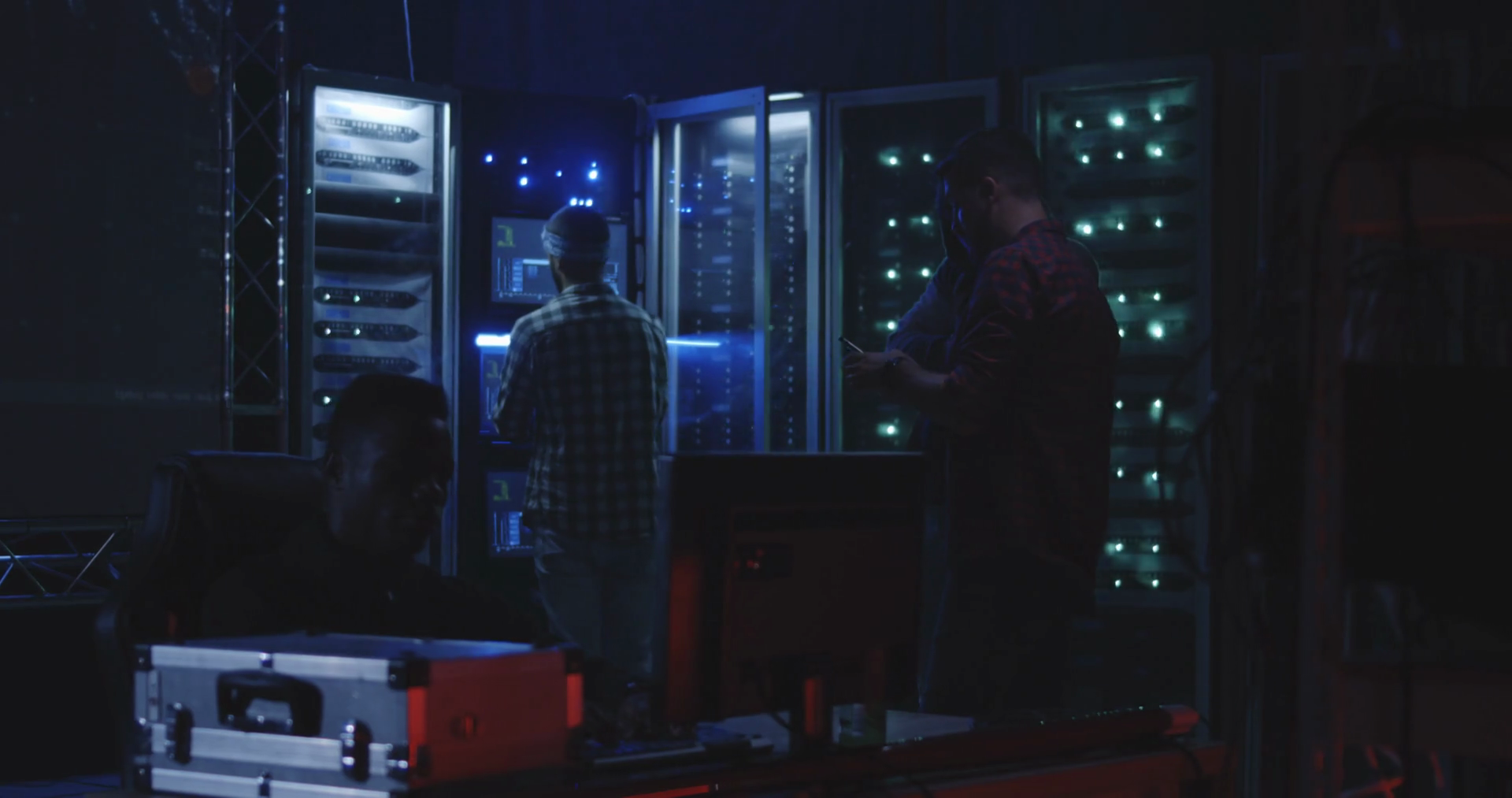 Young Hackers Collaborating In Front Of Stock Footage SBV-337707441 ...