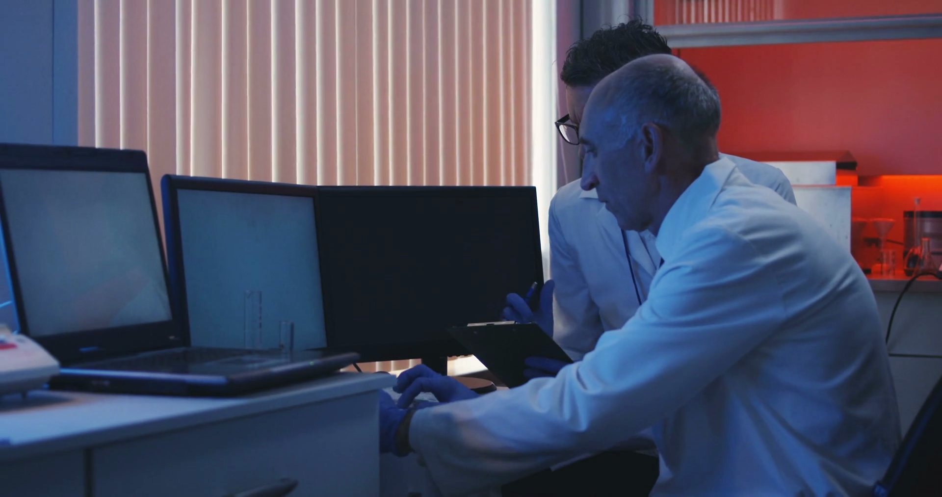 Medium Shot Of Scientists Watching Monitor Stock Footage SBV-335167911 ...