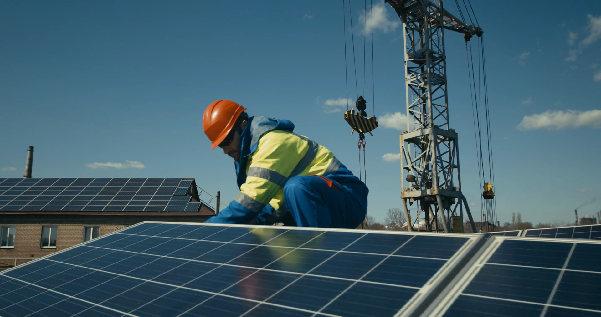Medium Shot Of Technician Installing Solar Stock Footage SBV-338247646 ...