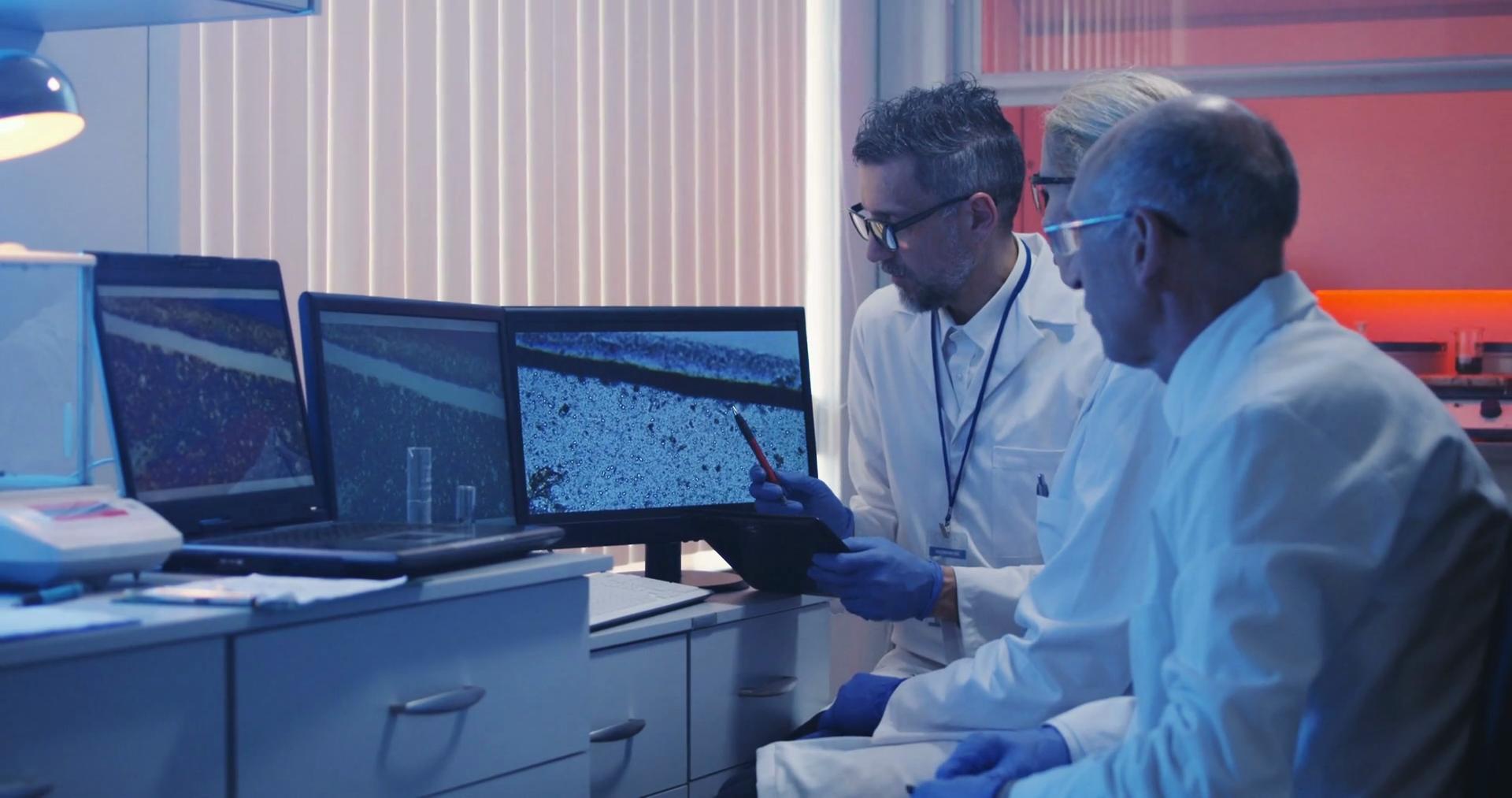 Medium Shot Of Two Scientists Watching Stock Footage SBV-335171555 ...