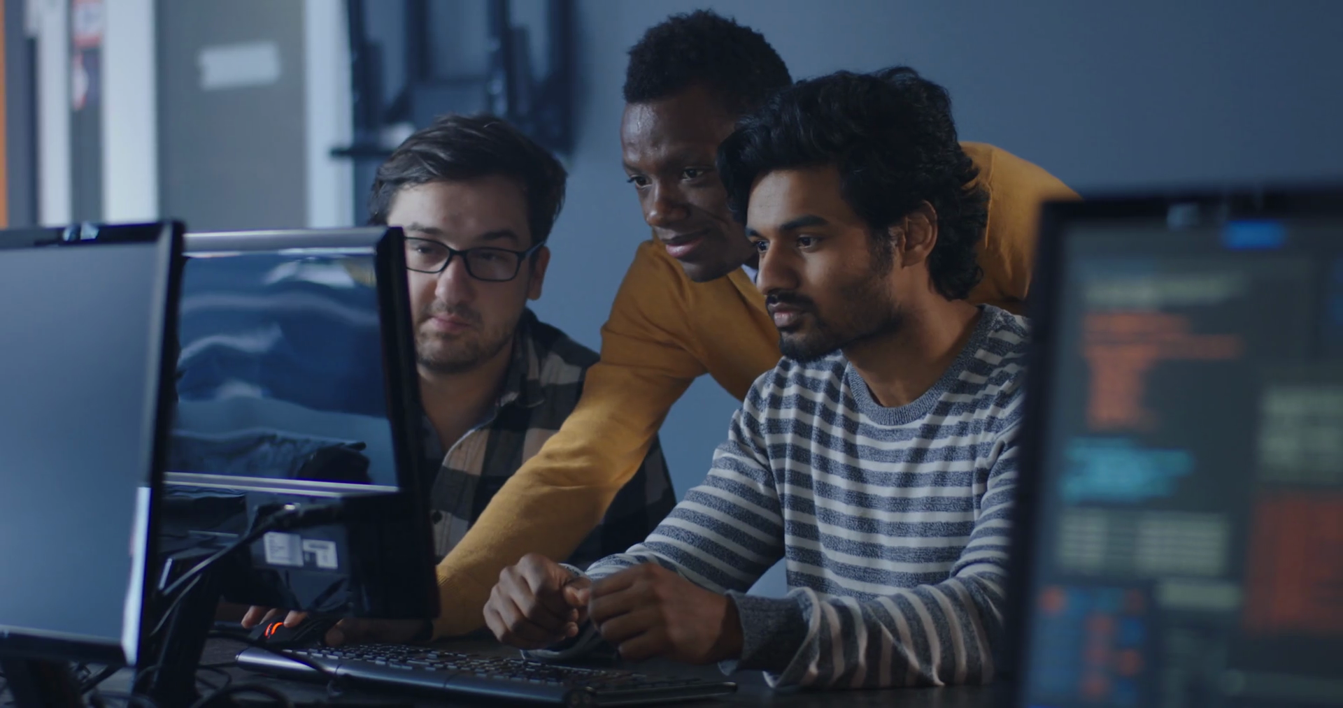 Medium Shot Of Three Software Developers Stock Footage SBV-338169574 ...