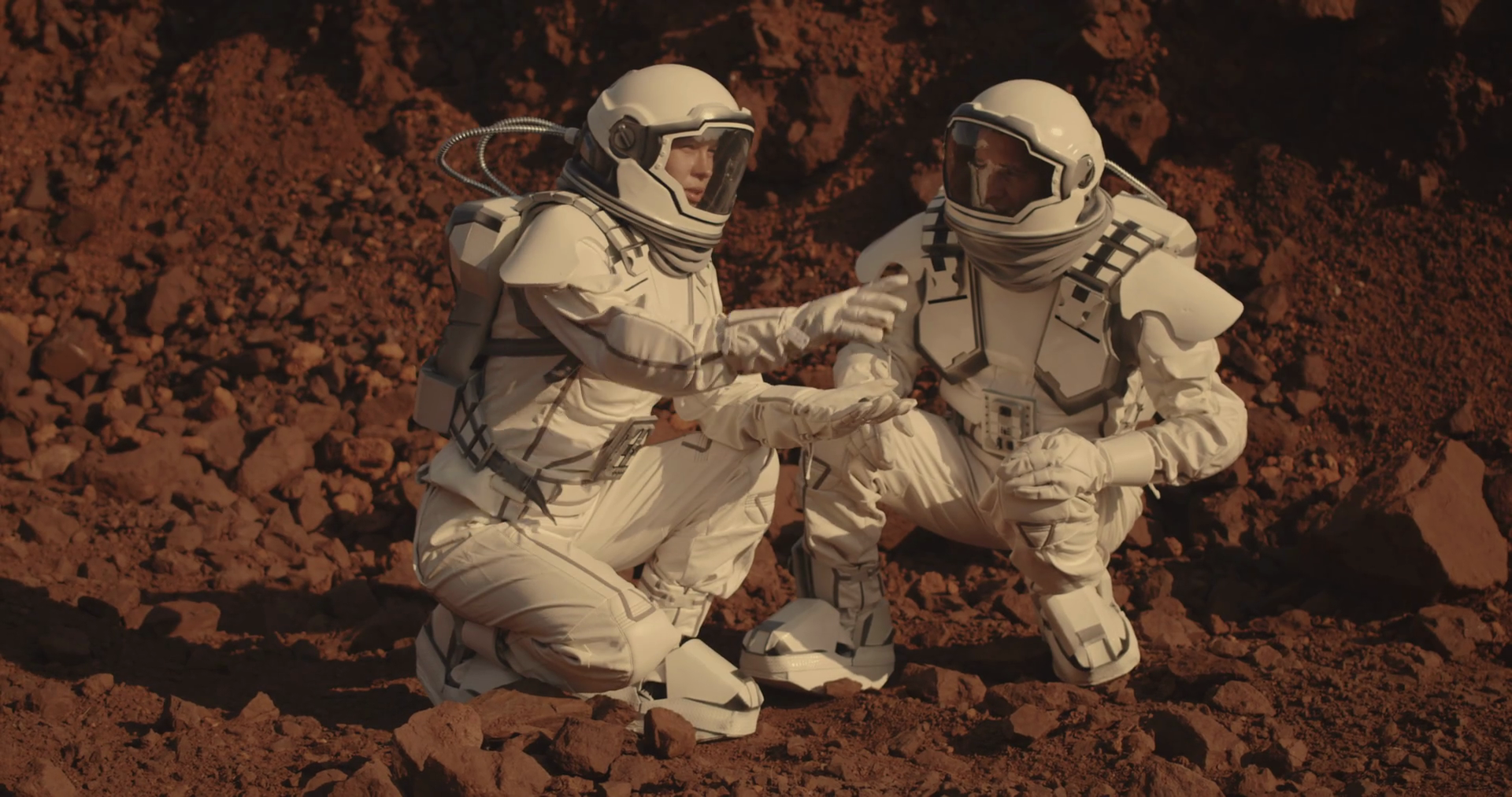 Medium Shot Of Two Astronauts Collecting Stock Footage SBV-336625053 ...