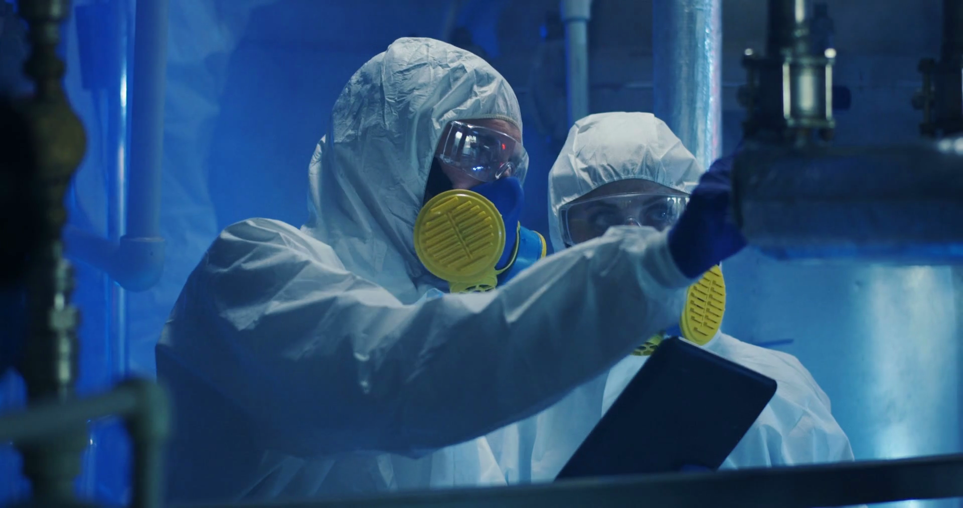 Medium Shot Of Two Scientists In Hazmat Stock Footage SBV-335166404 ...