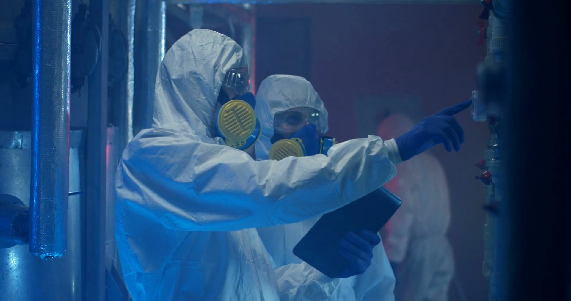 Medium Shot Of Two Scientists In Hazmat Stock Footage SBV-335166908 ...
