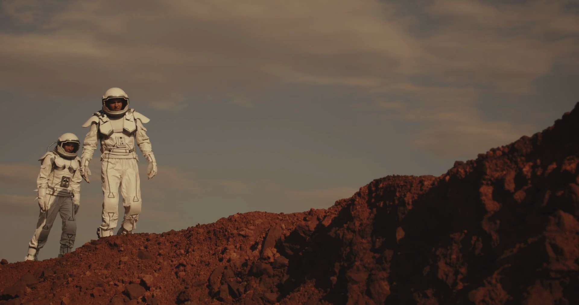 Medium Shot Two Astronauts Struggling With Stock Footage SBV-336625275 ...