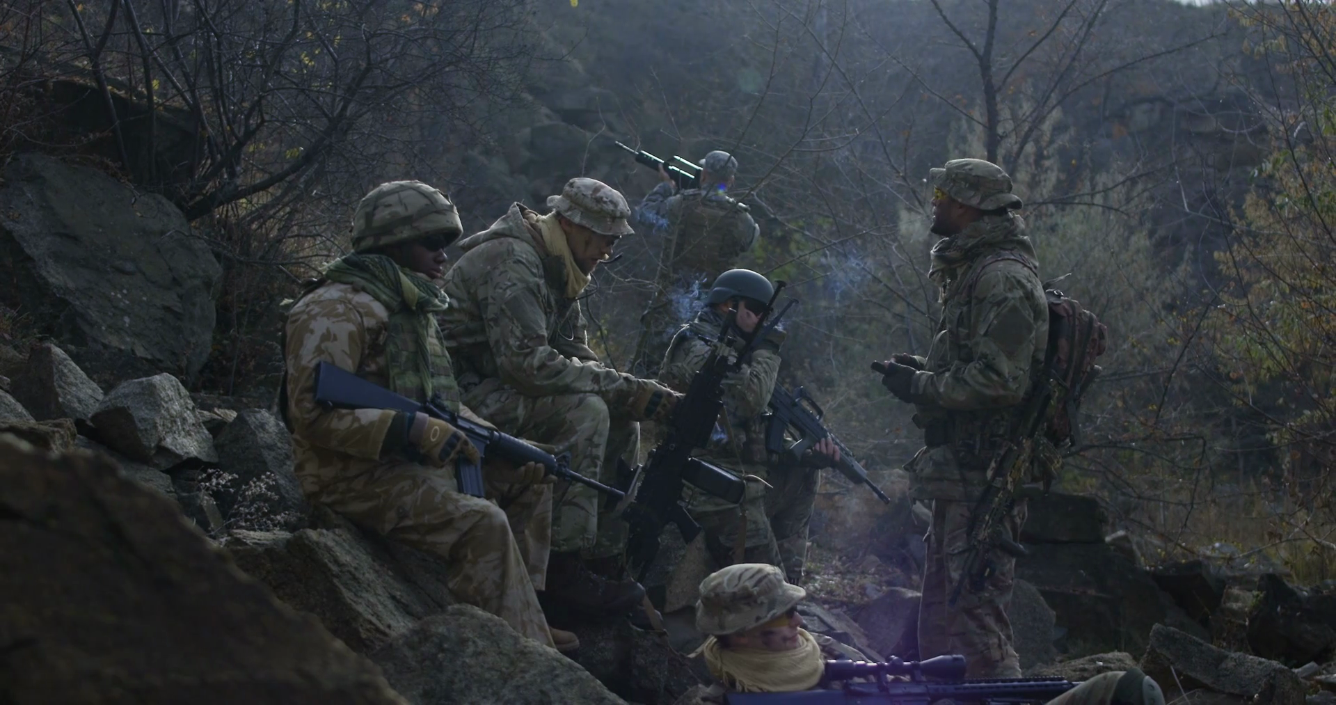 Medium Slow Motion Shot Of Soldiers Taking Stock Footage SBV-329184022 ...