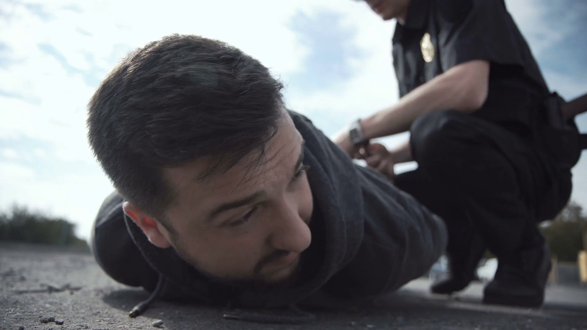 Police Officer Arresting Perpetrator In Stock Footage SBV-318247290 ...