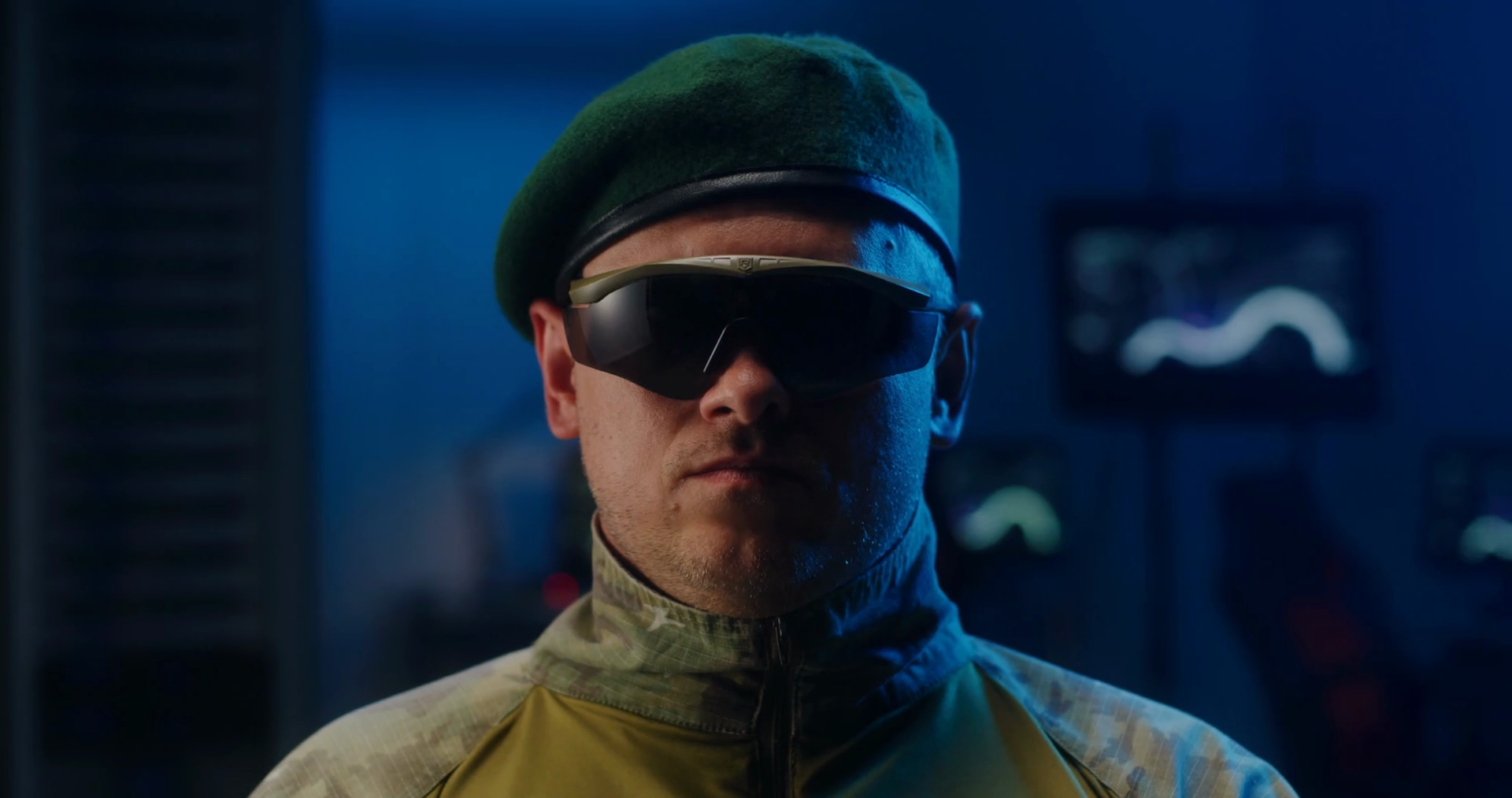 Portrait Of Young Soldier Wearing Beret Hat Stock Footage SBV-338547346 ...