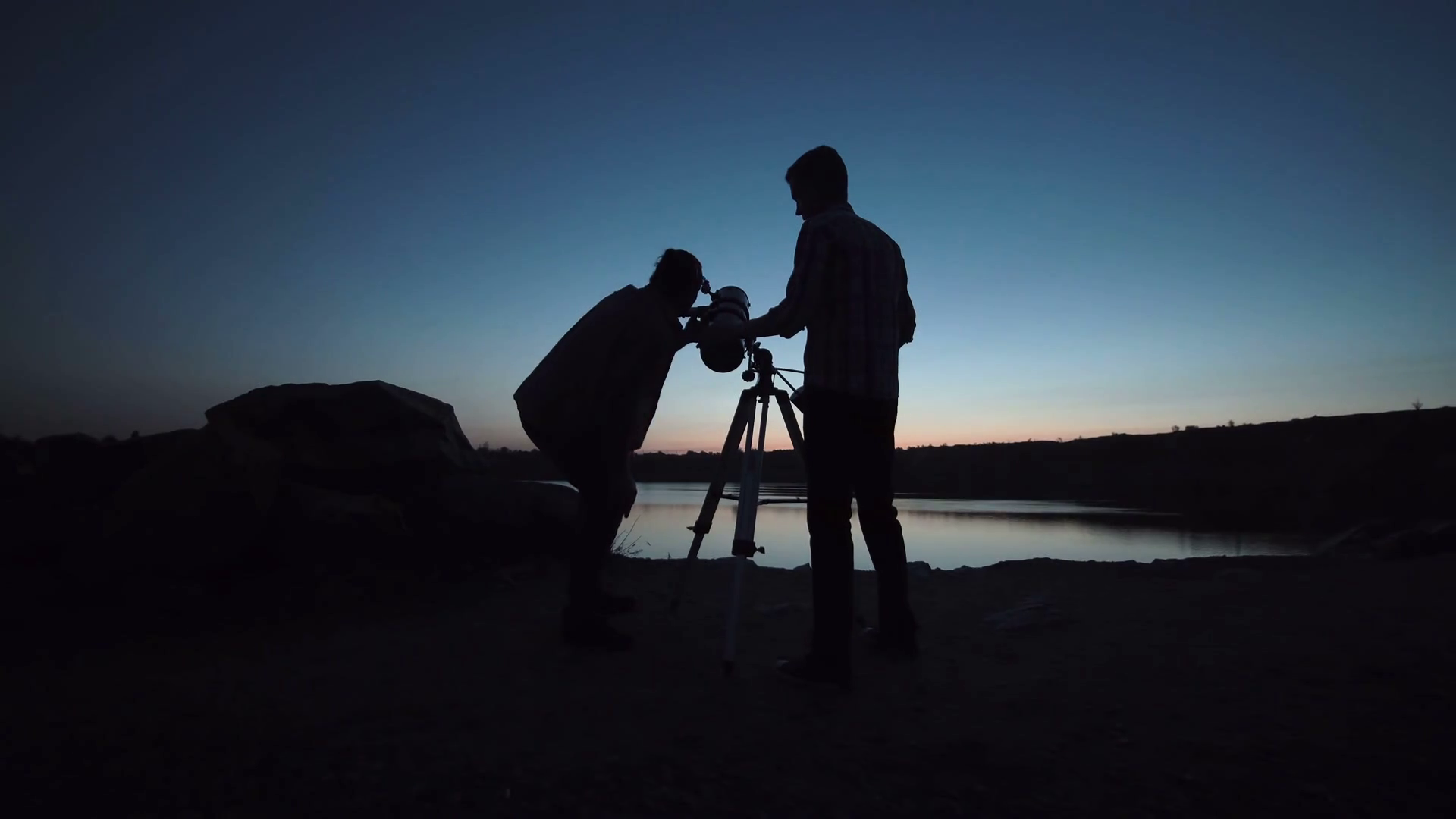 Silhouettes Of People Looking Through Stock Footage SBV-317907316 ...