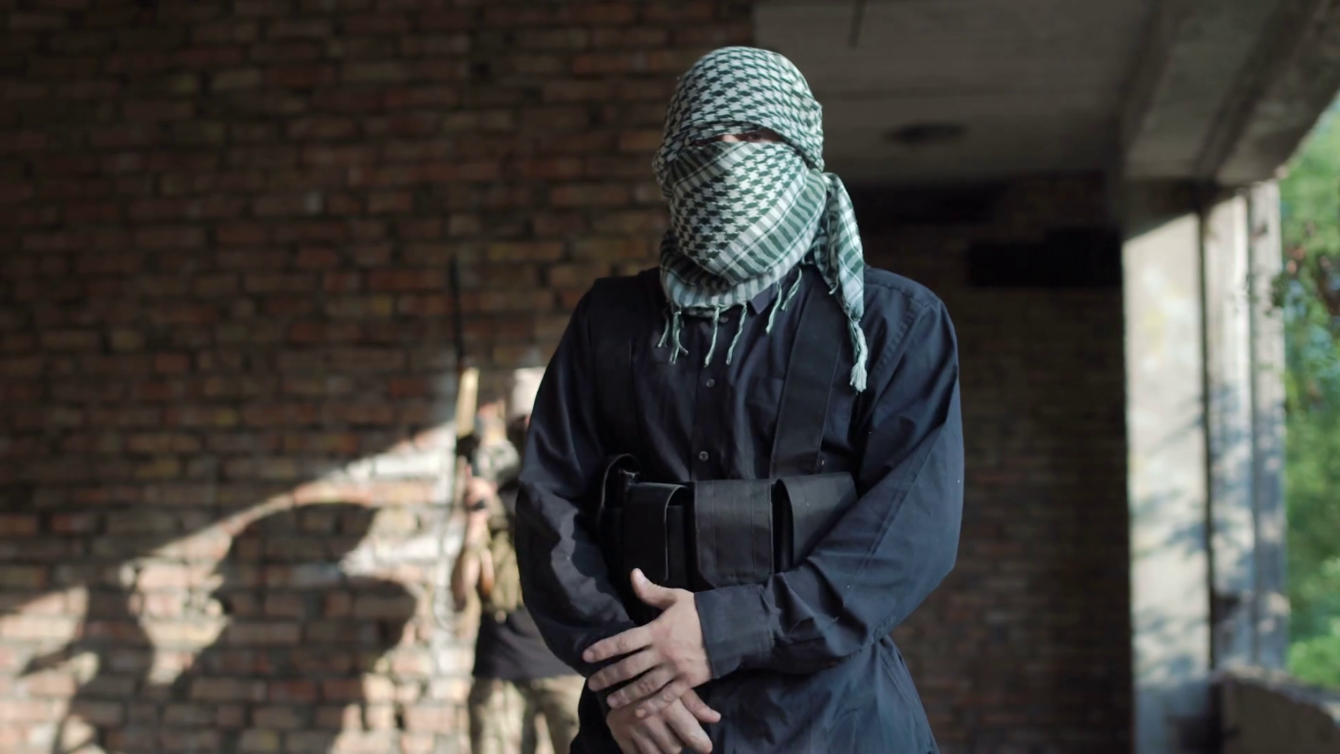 Terrorist Looking At Camera Talking Stock Footage SBV-315924168 ...