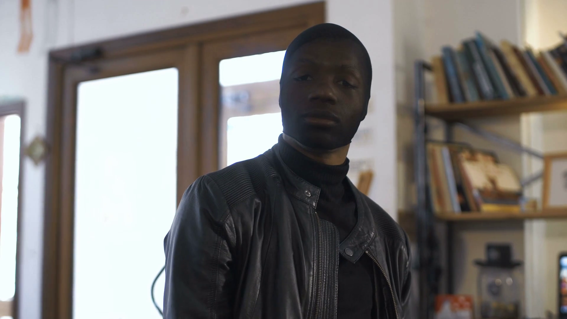 The blurred African robber aiming with the gun to the camera Stock ...