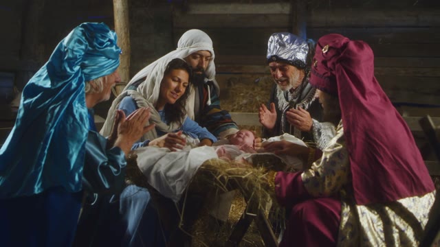 Wise Men Visit Baby Jesus Stock Footage: Royalty-Free Video Clips ...