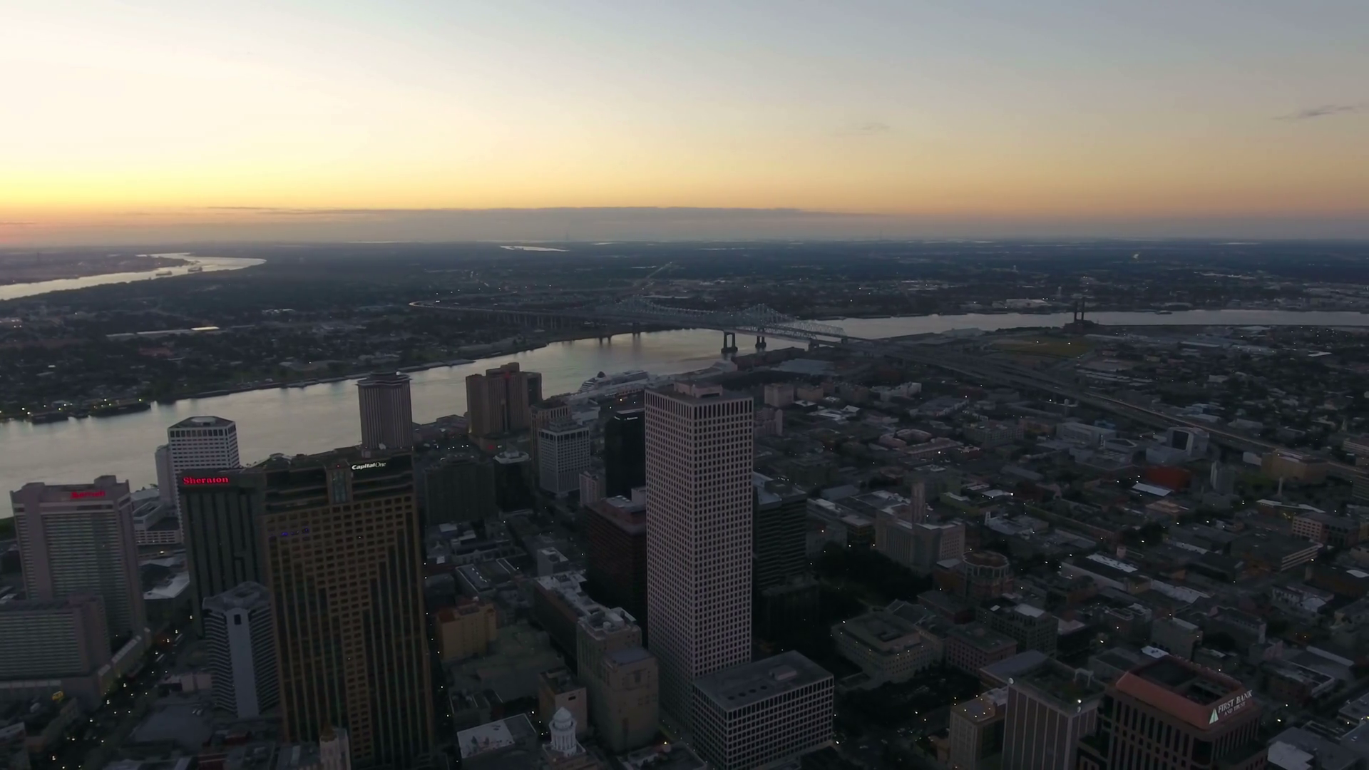 Aerial Louisiana New Orleans September 2016 4K Stock Video Footage 00: ...