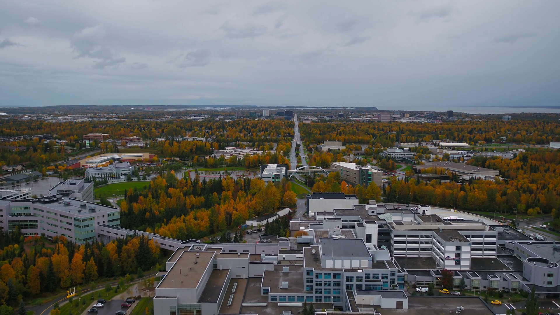 Aerial Alaska Anchorage Fall Colors Stock Footage SBV-318425028 ...