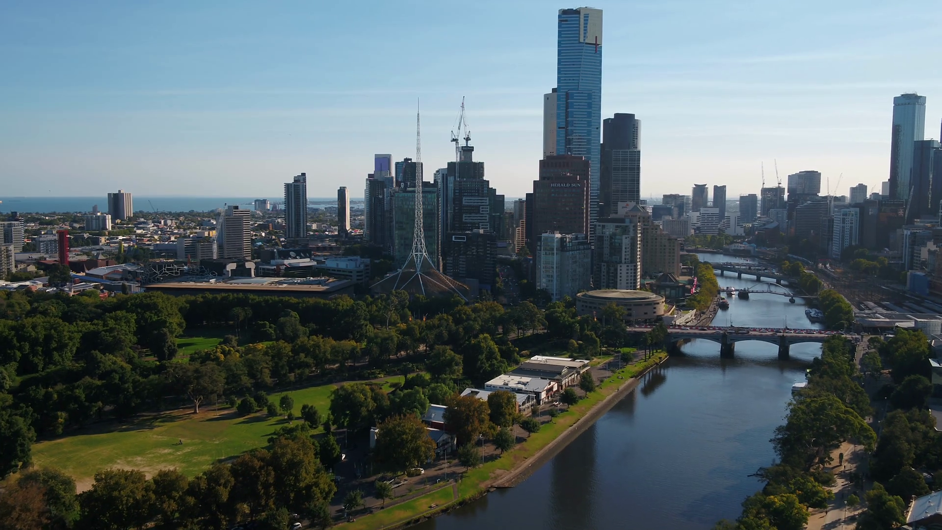 Aerial Australia Melbourne April 2018 Sunny Stock Footage SBV-323052101 ...