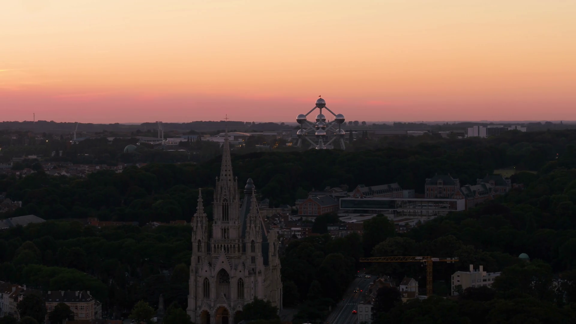 Aerial Belgium Brussels June 2018 Sunset Stock Footage SBV-332178335 ...