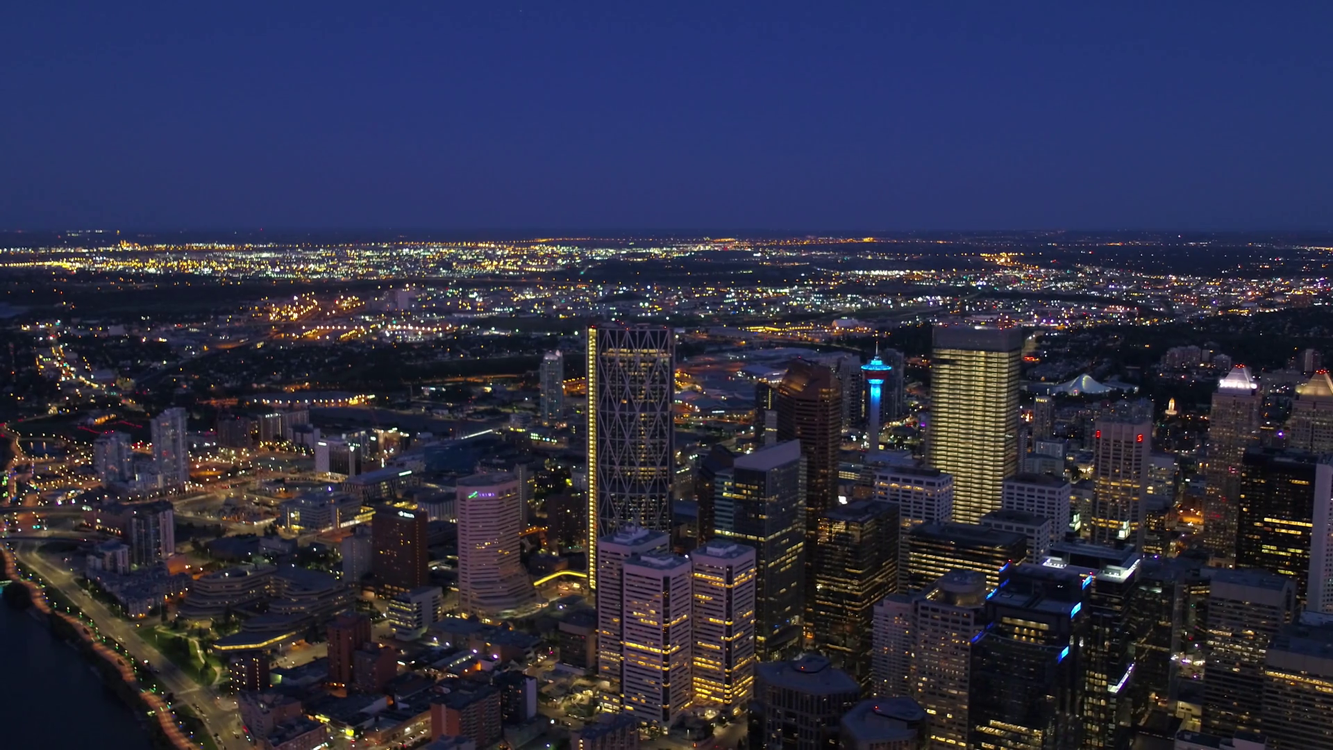 Aerial Canada Calgary June 2017 Night 4k Stock Footage SBV-315746109 ...