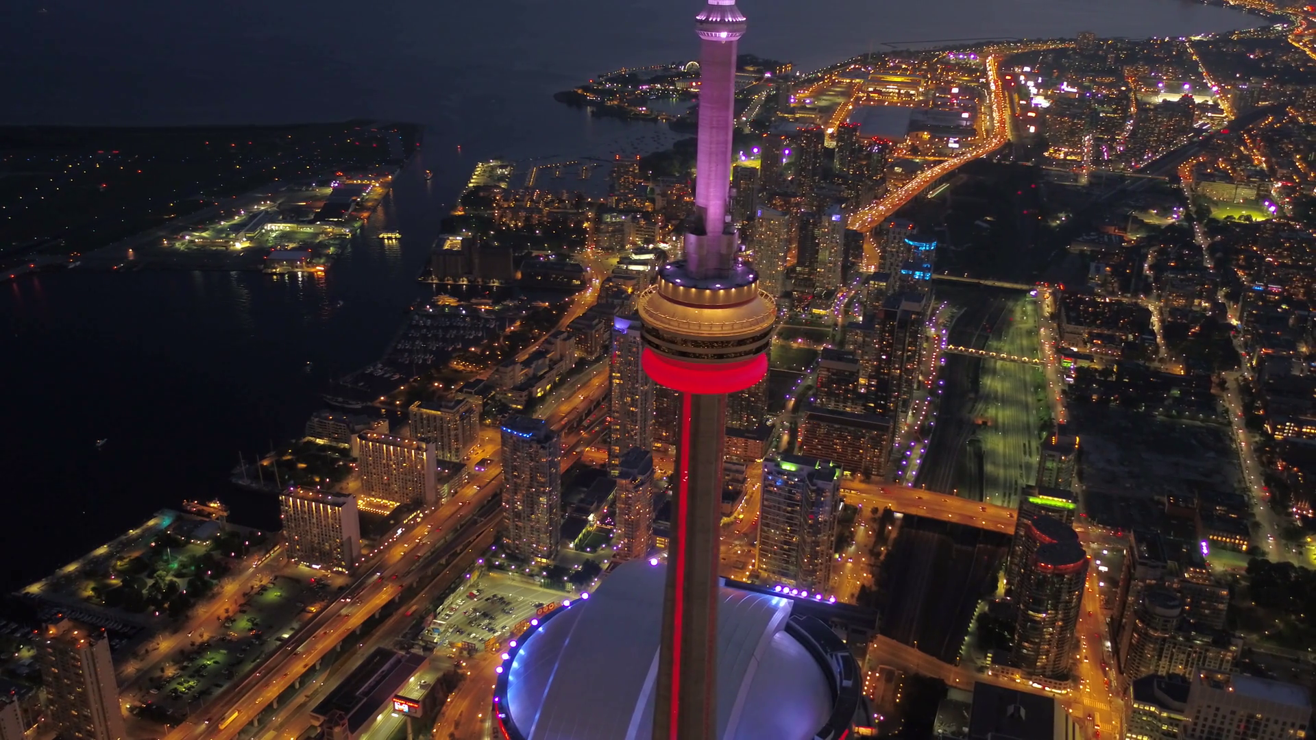 Aerial Canada Toronto July 2017 Night 4k Stock Footage SBV-317782711 ...