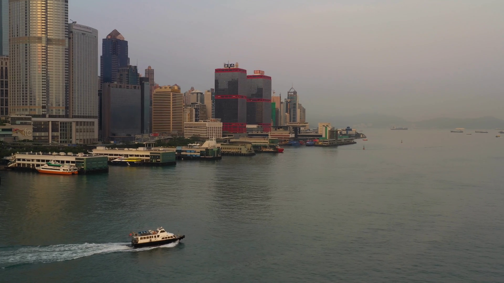 Aerial China Hong Kong Waterfront September 2019 Sunrise 4K Mavic Pro ...