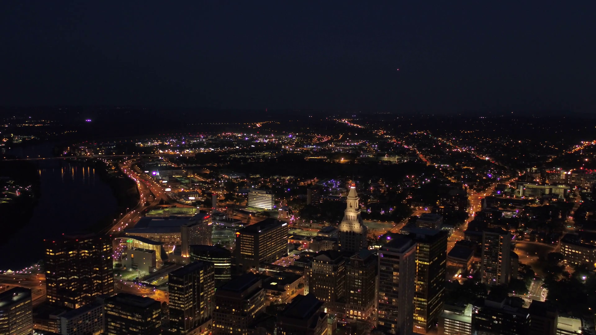 Aerial Connecticut Hartford July 2017 Night 4K Inspire 2 Stock Video ...