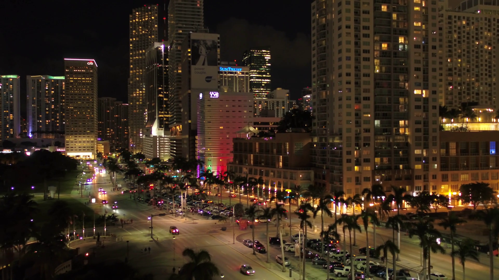 Aerial Florida Miami July 2017 Night 4k Stock Footage SBV-317798841 ...