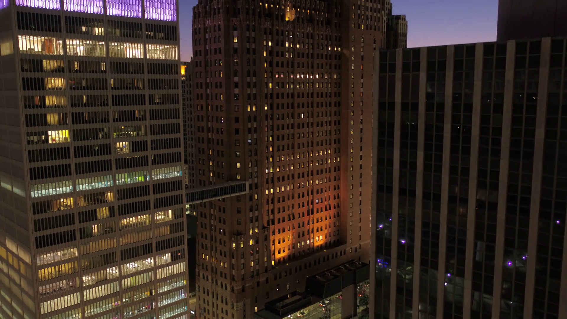 Aerial Michigan Detroit July 2017 Night 4k Stock Footage SBV-317826377 ...