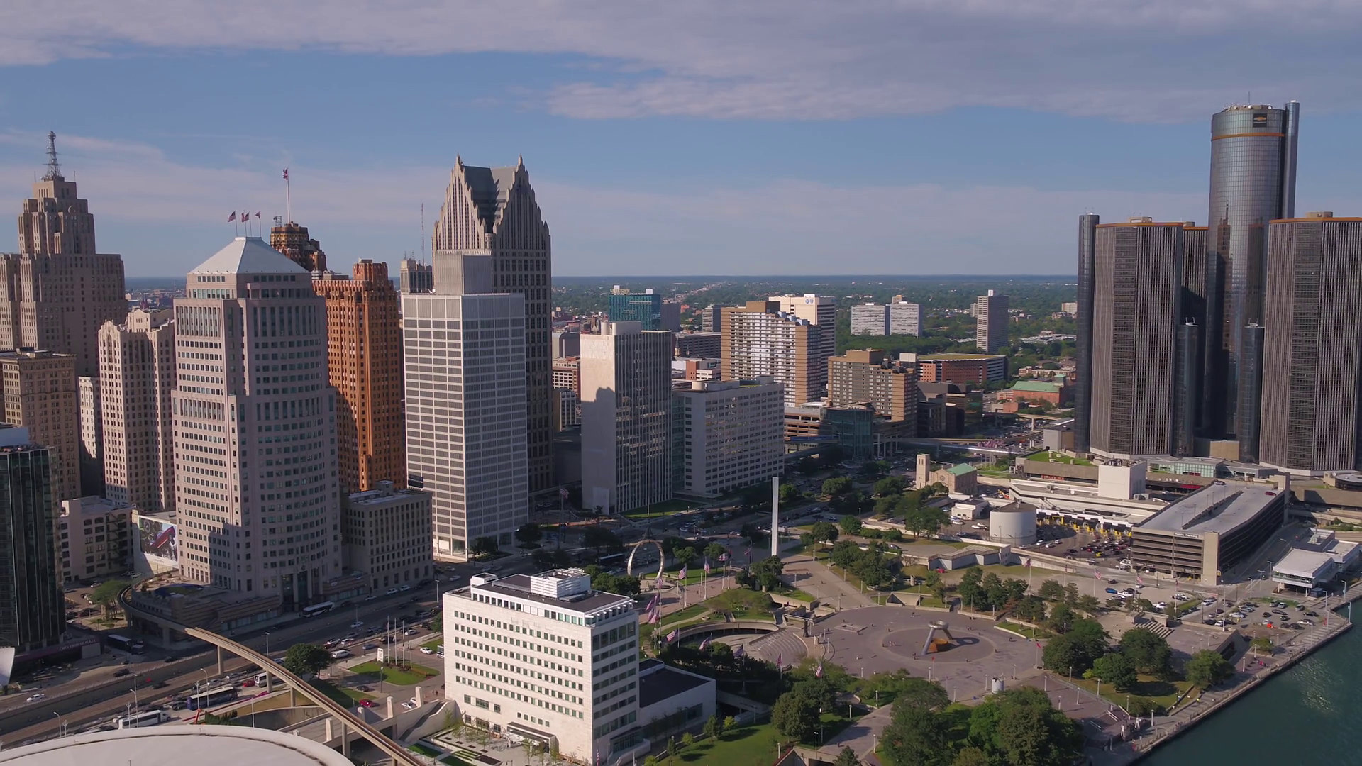 Aerial Michigan Detroit July 2017 Sunny Day Stock Footage SBV-317823809 ...