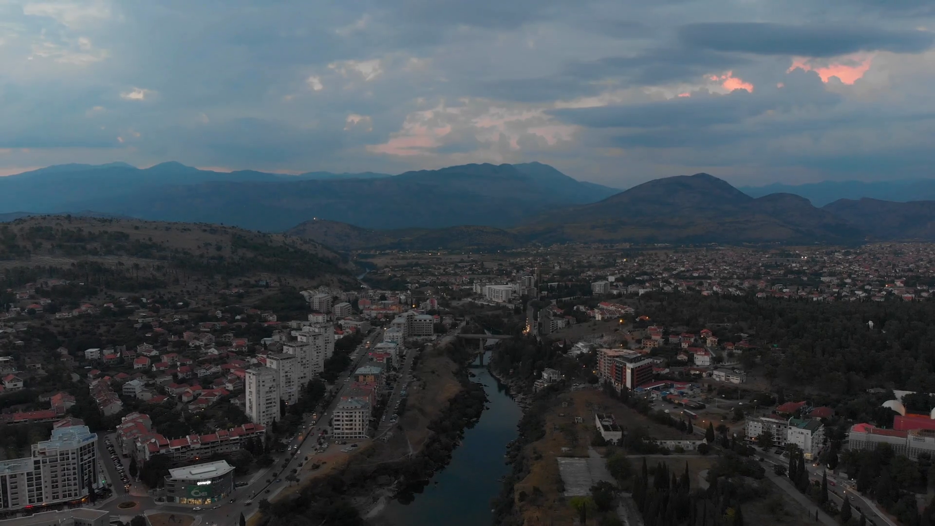 Aerial Montenegro Podgorica June 2018 Sunset Stock Footage SBV ...