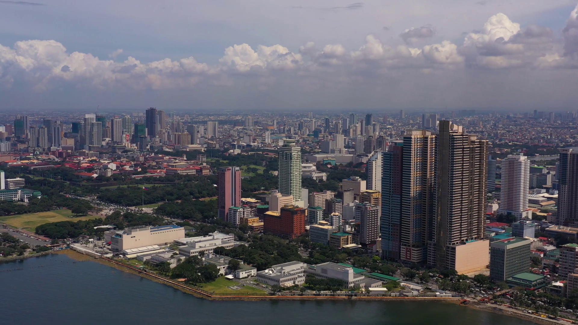 Aerial Video: Downtown Manila Waterfront Stock Footage SBV-338125248 ...