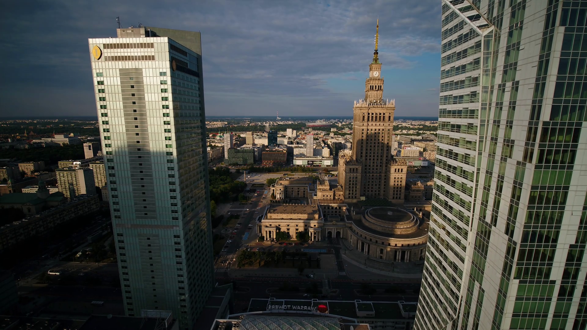 Aerial Video: Downtown Warsaw Poland - Sunny Stock Footage SBV ...