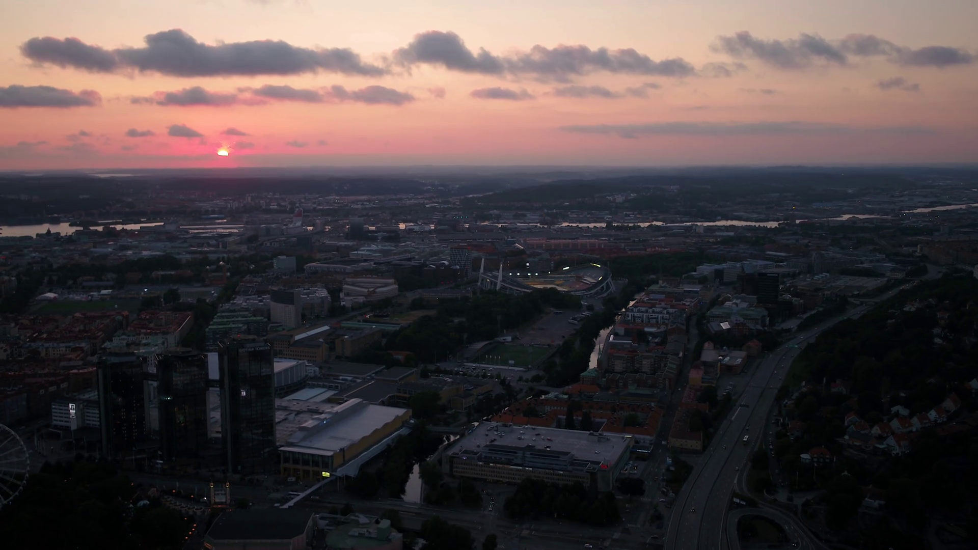 Aerial Sweden Gothenburg June 2018 Sunset Stock Footage SBV-332650594 ...