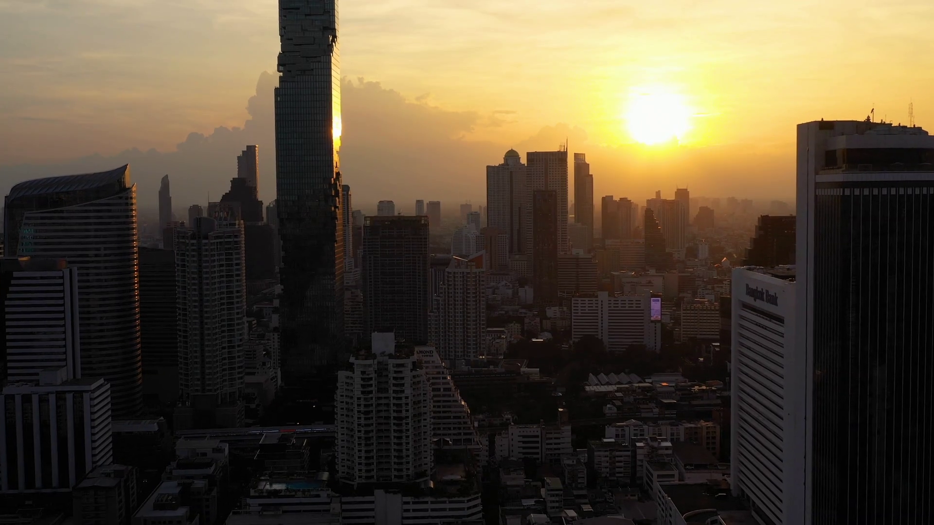 Aerial Video: Beautiful Bangkok Sunset In Stock Footage SBV-338125986 ...