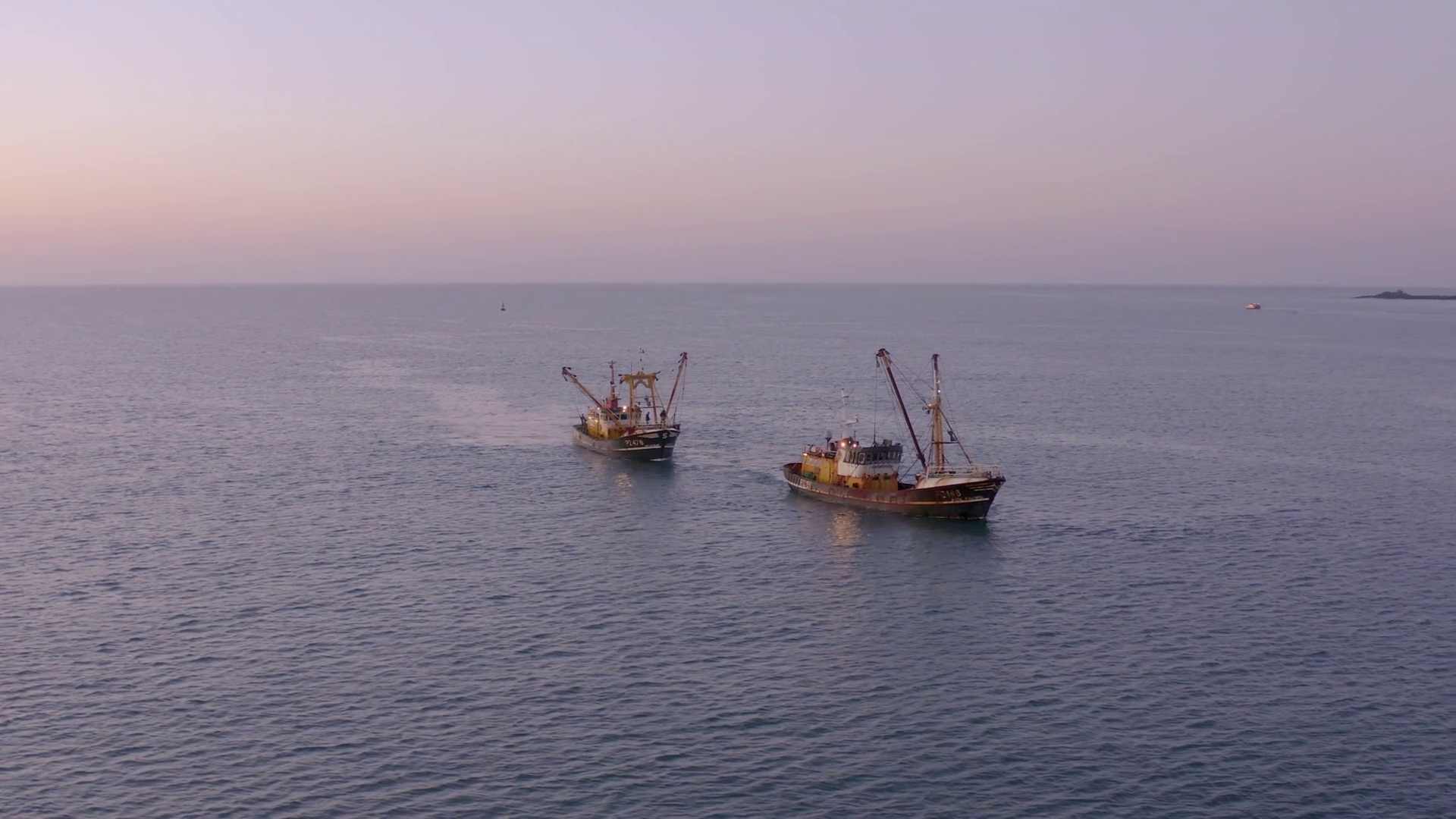 Fishing Trawlers At Sea In Early Morning Stock Footage SBV-348377496 ...