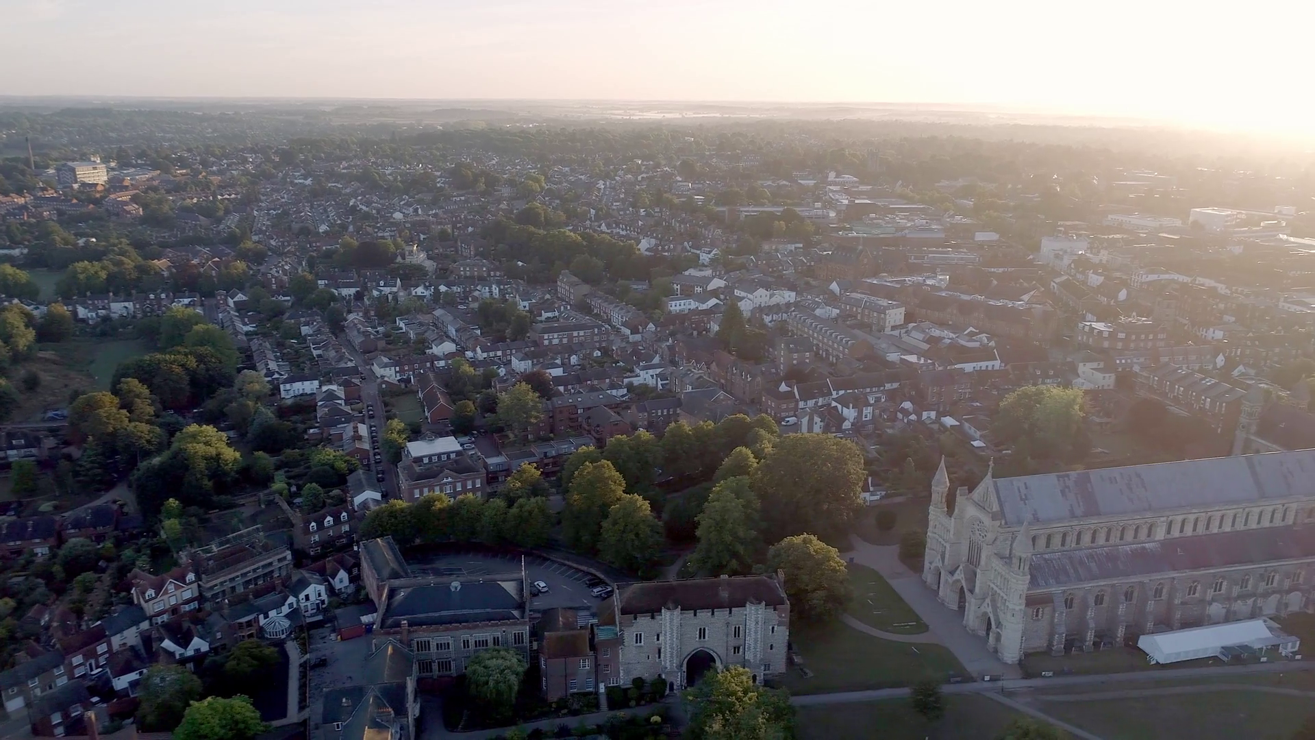 Sunrise Aerial View Of City Of St Albans Stock Footage SBV-347547660 ...