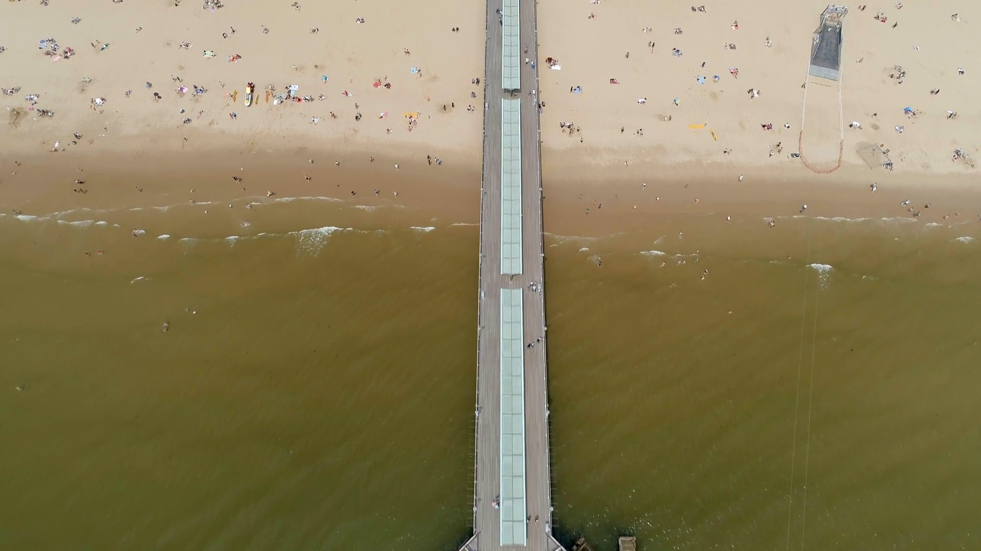 Bournemouth Beach Pier From Air Stock Footage SBV-348561820 - Storyblocks