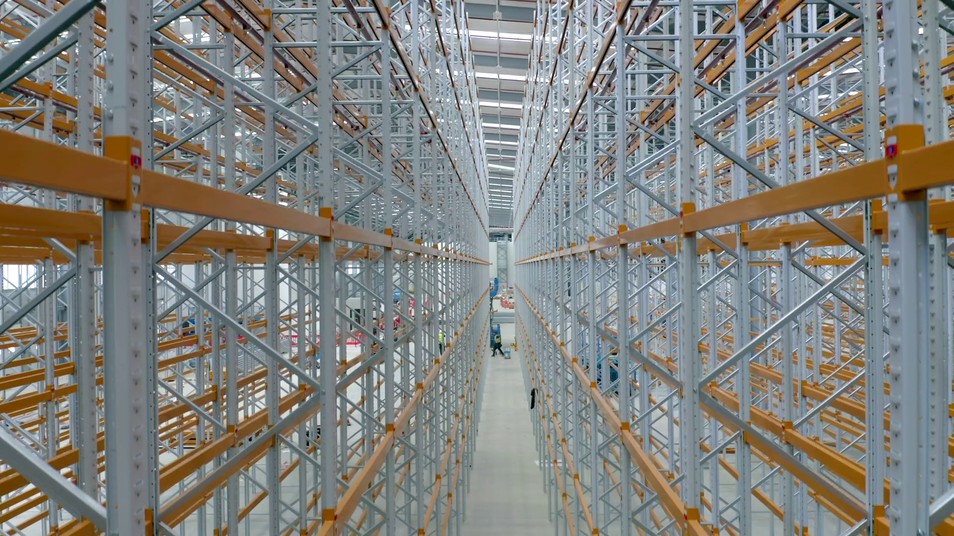 Newly Constructed Warehouse Interior Racking Stock Footage SBV ...