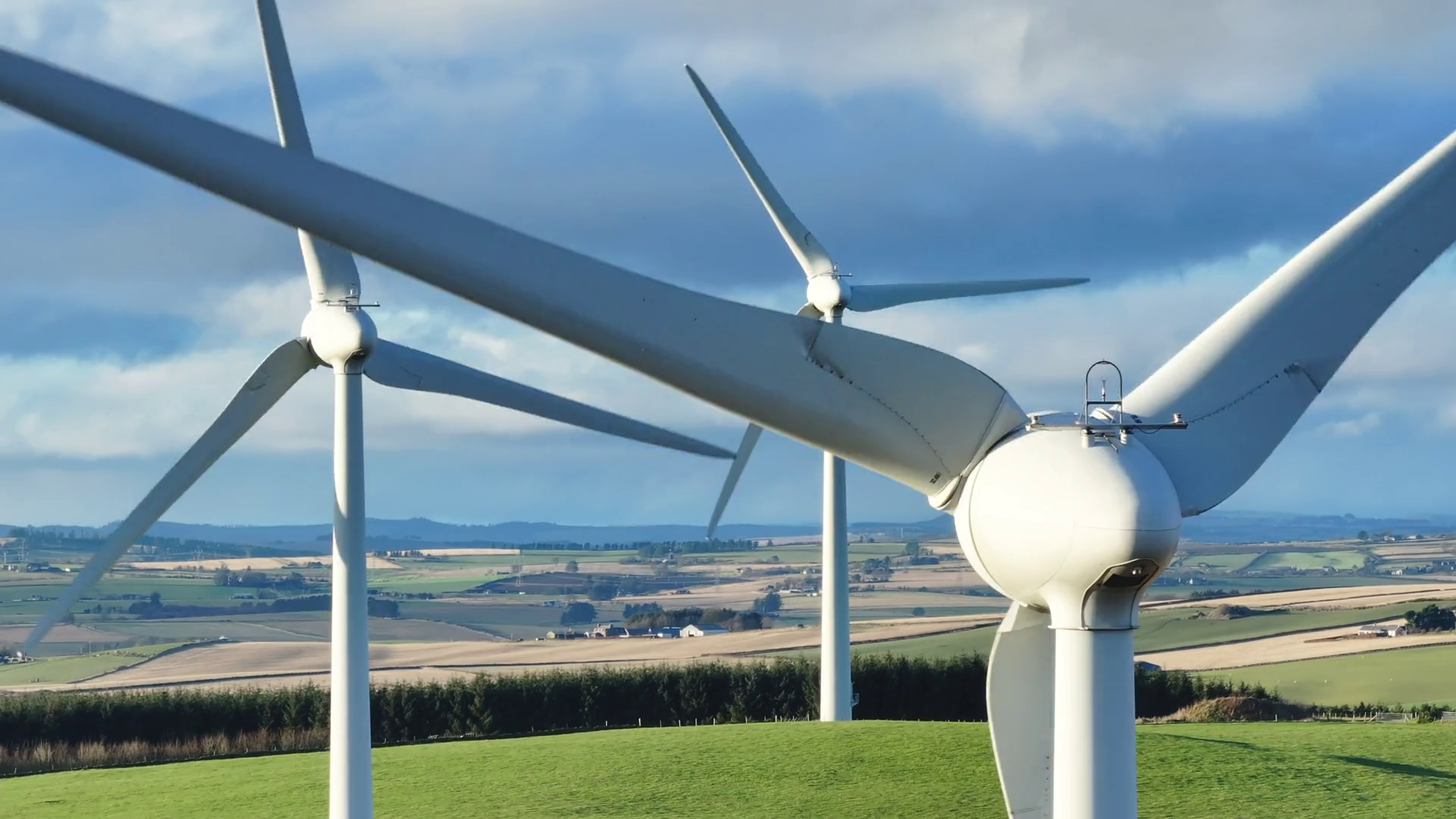 Wind Farm Turbines In Countryside Generating Stock Footage SBV ...