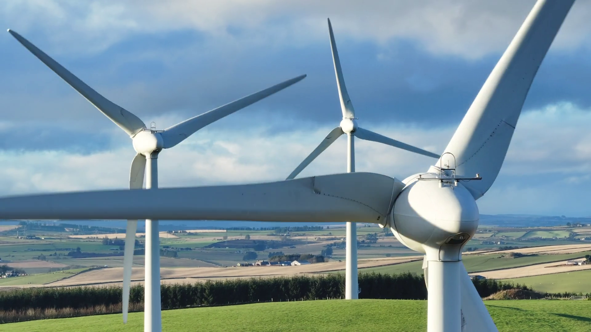 Wind Farm Turbines In Countryside Generating Stock Footage SBV ...