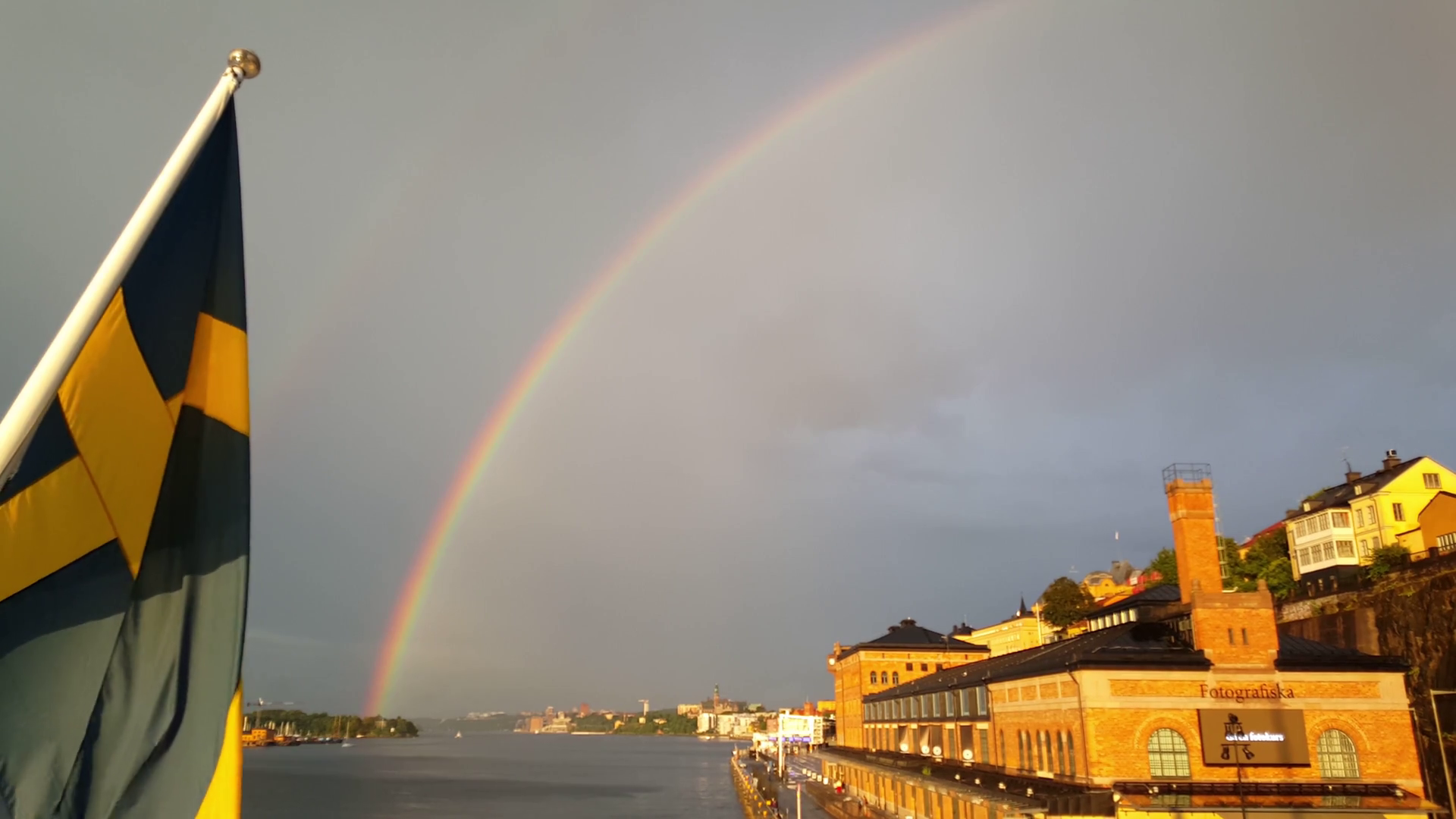 Rainbow Swedish Flag At Stockholm Stock Footage SBV-302066817 - Storyblocks
