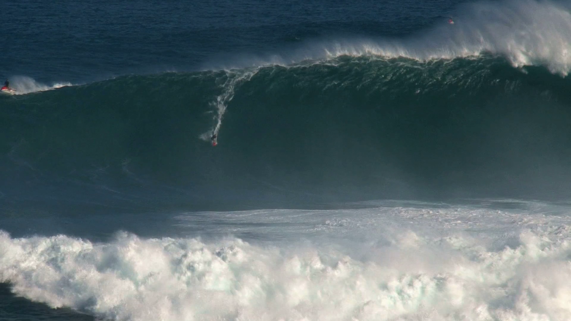Surfer At Big Wave Surfing Break Jaws In Stock Footage SBV-300788994 ...