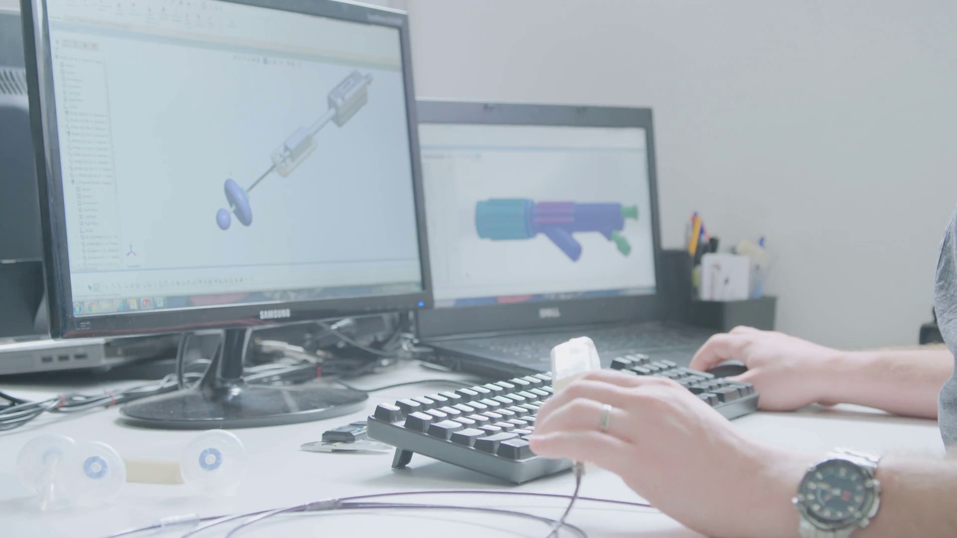 Engineer Working On Cad Workstation Stock Footage SBV-306039813 ...