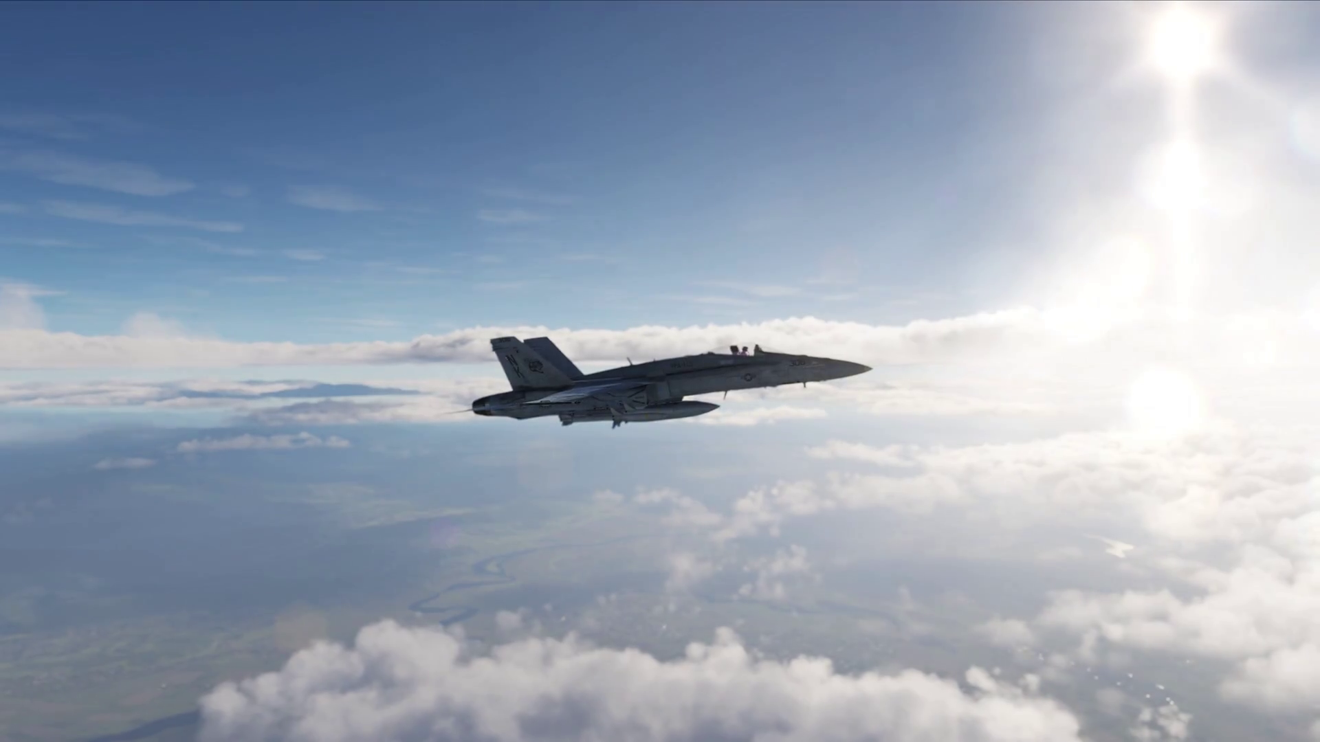 F-18 Fighter Jet Flying Above Clouds Armed Stock Footage SBV-347444773 ...