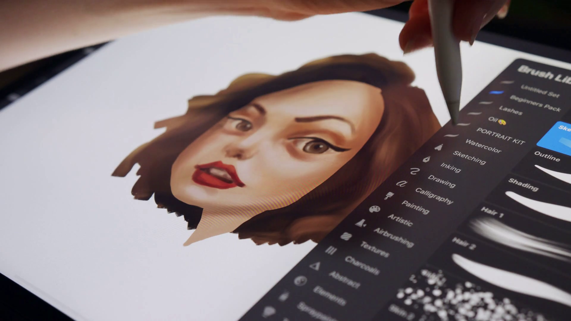 Close Up Of Digital Pen Drawing Artwork On Stock Footage SBV-338654464 ...