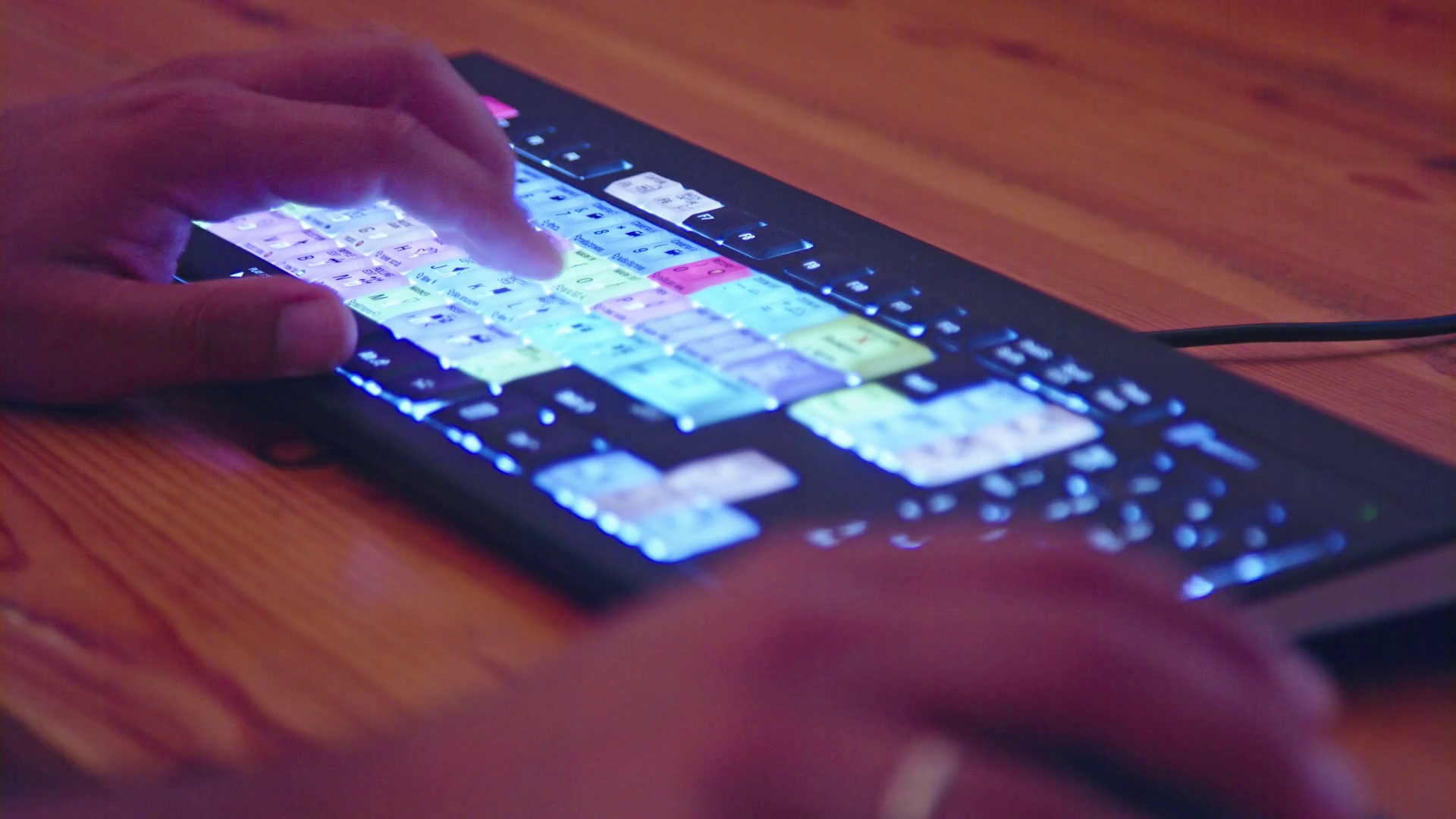 Close Up On Backlit Video Editing Keyboard Stock Footage SBV-325381403 ...