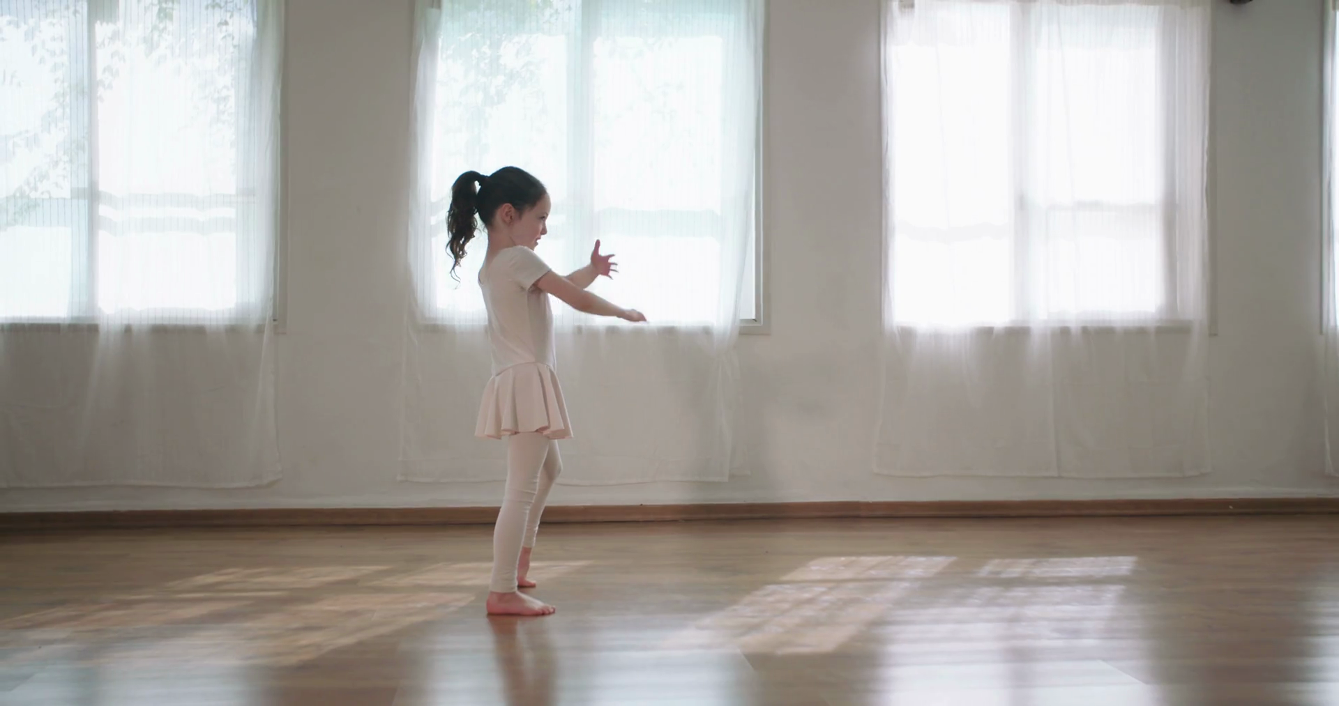 Little Girl Dancing Alone In Studio Stock Footage SBV-322205642 ...