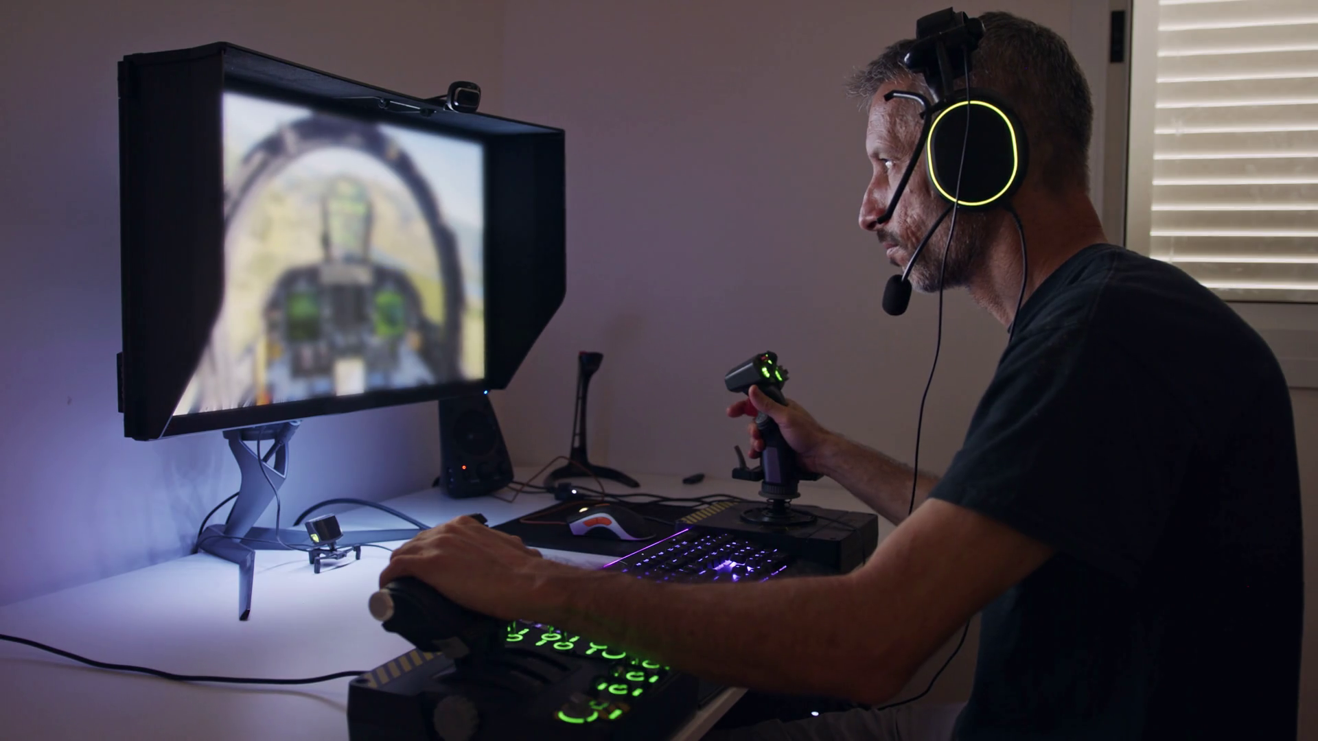 Man Playing Flight Simulator On Computer Stock Footage SBV-338855948 ...