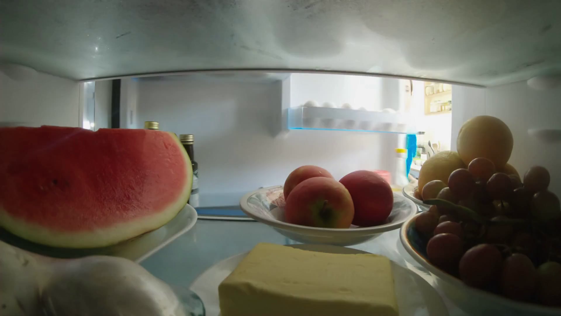 Pov Shot Inside Refrigerator Of Woman Stock Footage SBV-338555996 ...