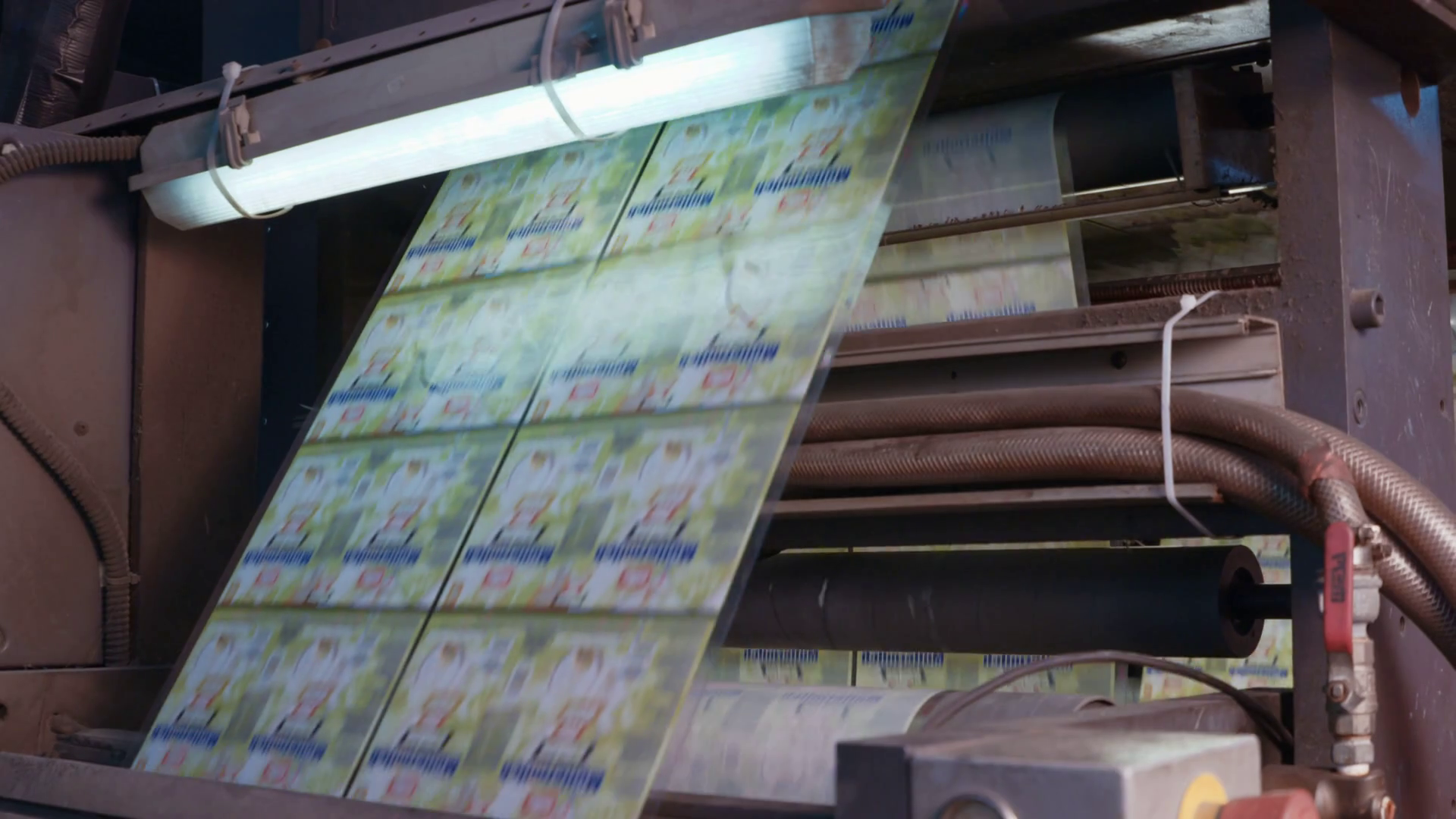 Printing Press Working At High Speed In Stock Footage SBV-324374792 ...